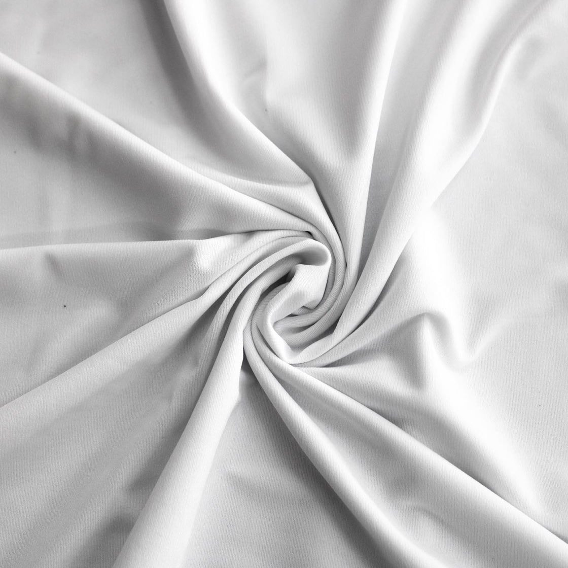 Polyspan Jersey White – Fabric Couture