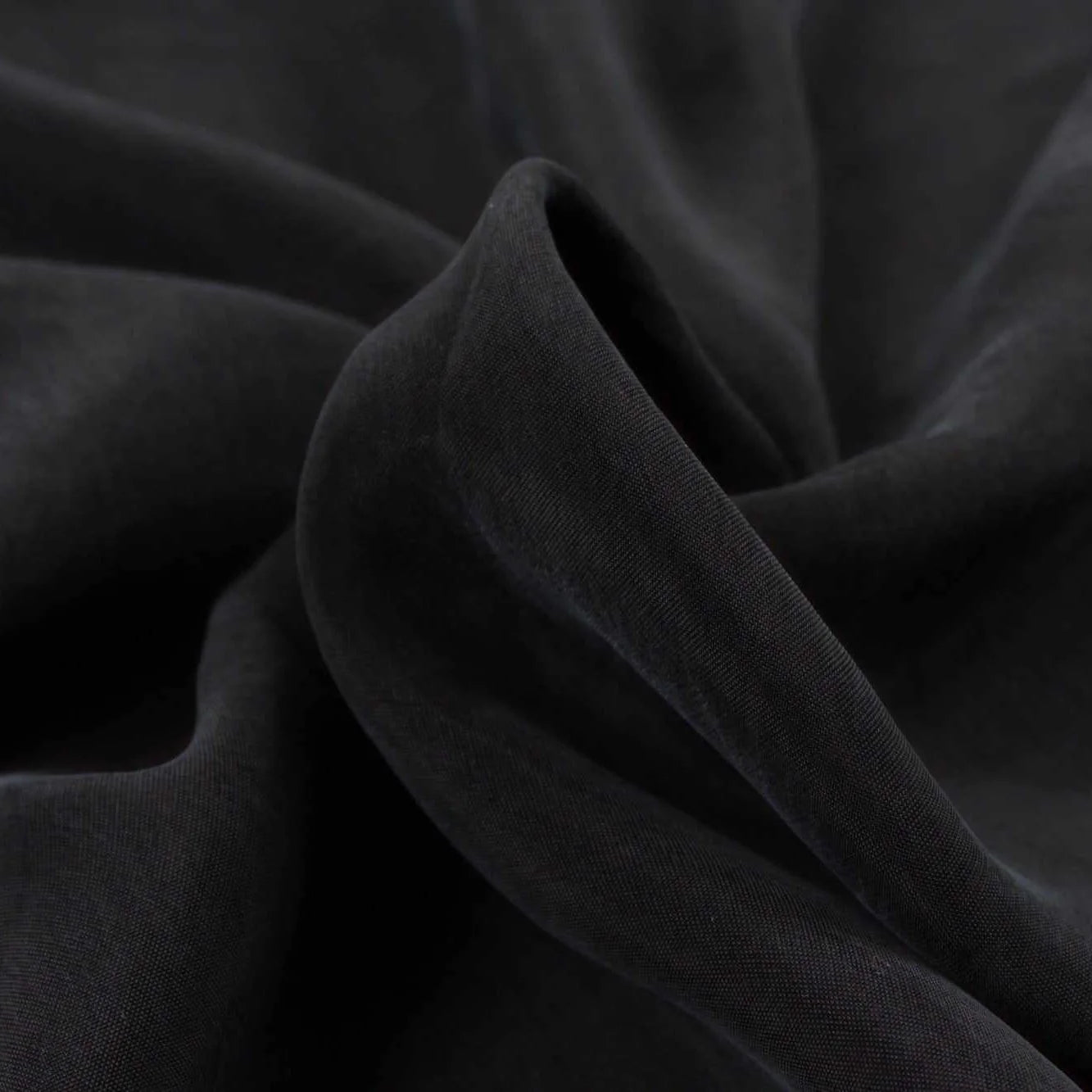 Cupro Silk Satin Black – Fabric Couture